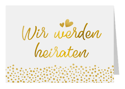 Save-the-Date-Karte mit Kalender und goldenen | Send a Smile