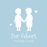 Glückwunschkarte Geburt Zwillingsjungen | Send a Smile