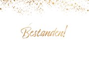 Glückwunschkarte Bestanden Goldlook | Send a Smile