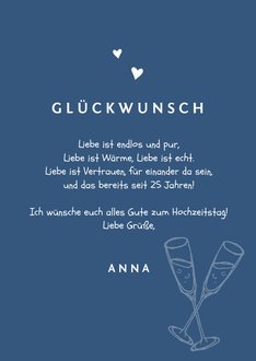 Glückwunschkarte zum Jubiläum Sektgläser und | Send a Smile
