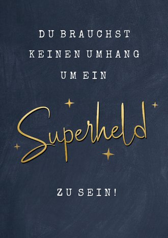 Superheld-Grußkarte'Superheld ohne Umhang | Send a Smile