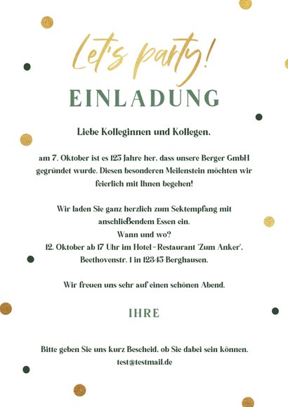 Einladung Firmenjubiläum mit Foto | Send a Smile