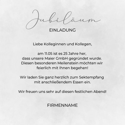 Einladungskarte Firmenjubiläum 25 Jahre | Send a Smile