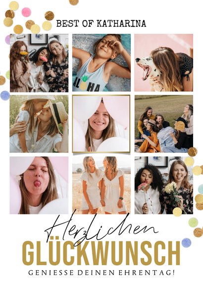 Geburtstagskarte Fotocollage Konfetti | Send a Smile