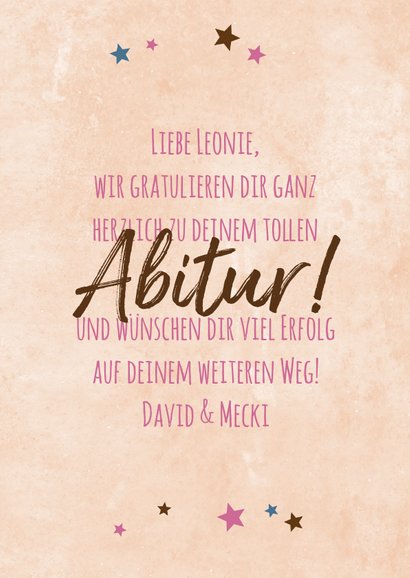 Glückwunschkarte Abitur bestanden retro rosé | Send a Smile