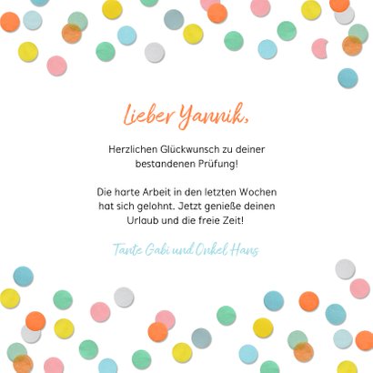 Glückwunschkarte Kreidelook mit Konfetti | Send a Smile