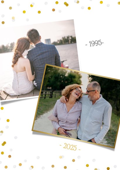 Jubiläumskarte großes Foto und Konfetti | Send a Smile