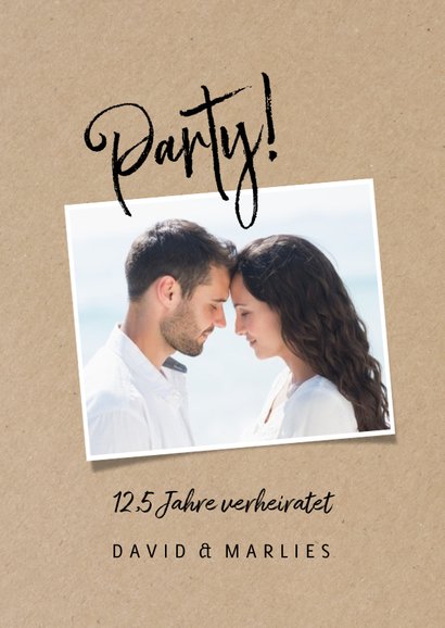 Stilvolle Jubiläumskarte mit Fotos und Party | Send a Smile