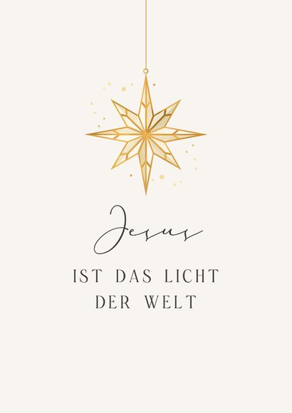 Weihnachtskarte Stern'Jesus ist das Licht der | Send a Smile