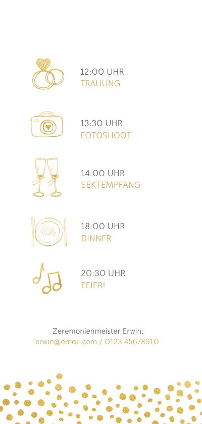 Einladungskarte zur Hochzeit mit Timeline im | Send a Smile