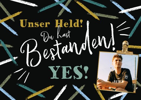 Bestanden Glückwunschkarte mit Foto | Send a Smile