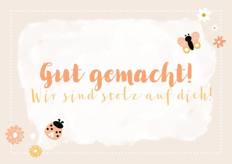 Grußkarte Kompliment mit Marienkäfer und | Send a Smile