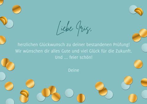 Konfetti-Glückwunschkarte Prüfung bestanden | Send a Smile