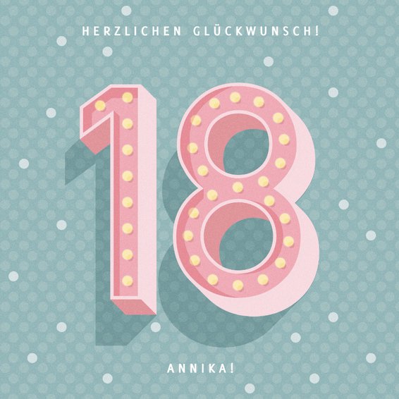 Gluckwunschkarte Zum 18 Geburtstag