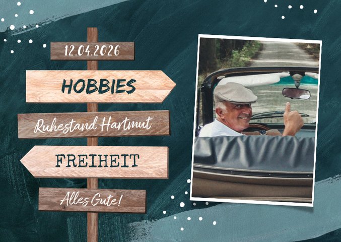 Karte zum Ruhestand bestellen und verschicken