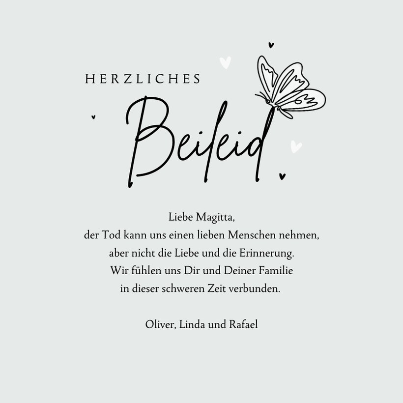 Beileidskarte'In stiller Anteilnahme' Rose | Send a Smile