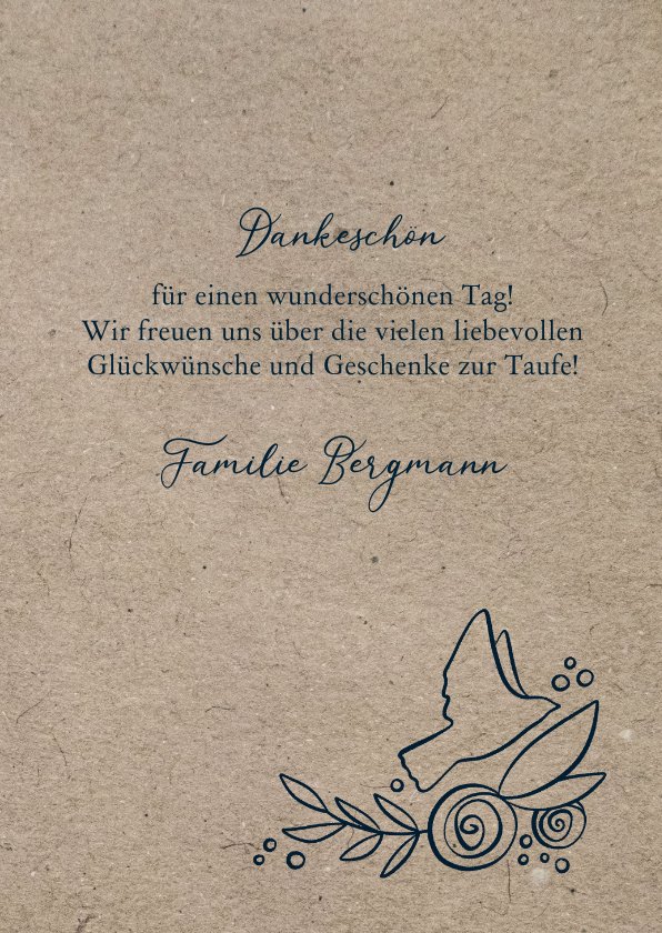 Danksagung Taufe Rosen und Lettering | Send a Smile