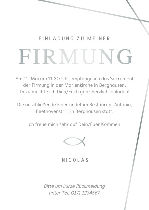 Einladung Firmung Foto mit grafischen | Send a Smile