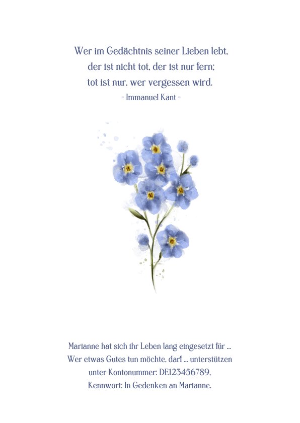 Vergiss Mein Nicht Gedicht