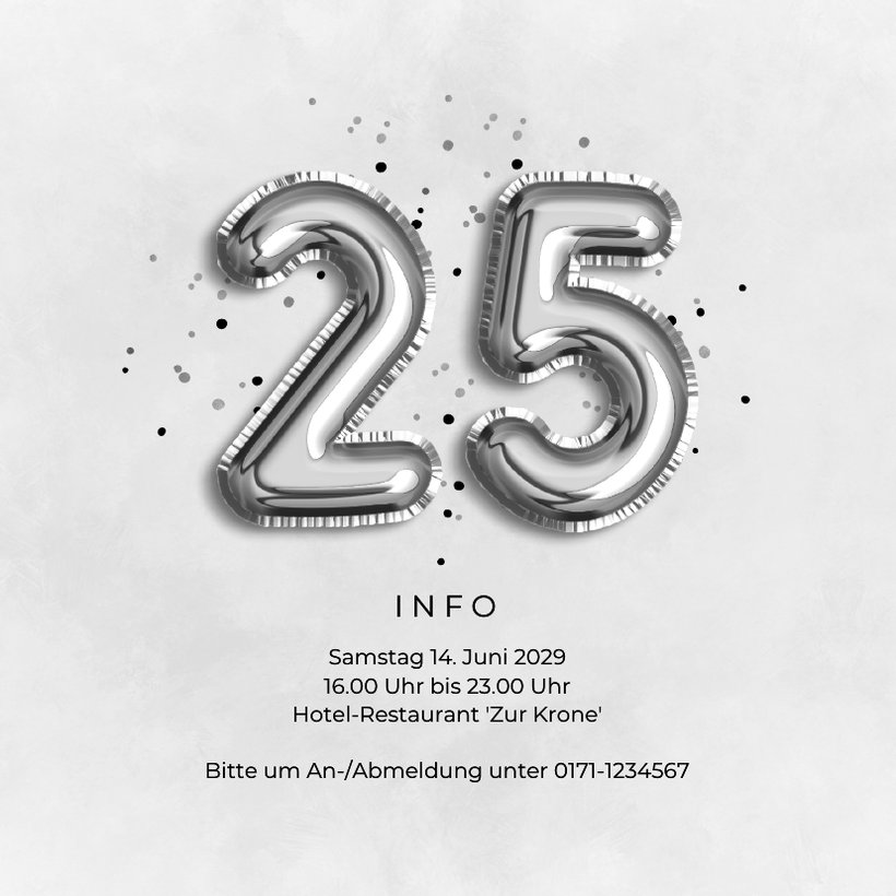 Einladungskarte Firmenjubiläum 25 Jahre | Send a Smile