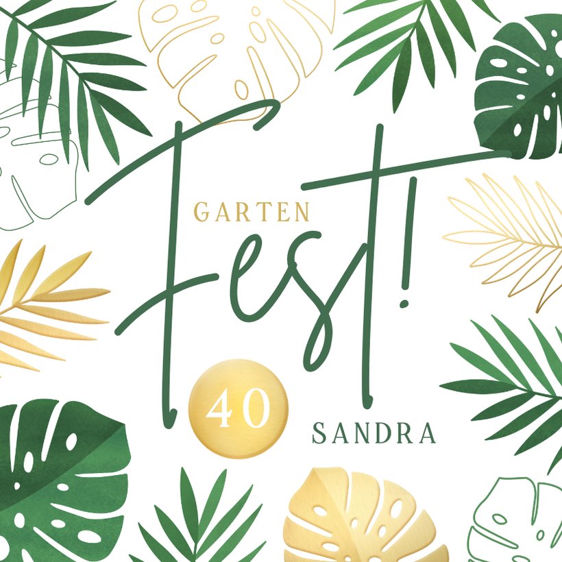 Geburtstagseinladung zum Gartenfest Blätter | Send a Smile