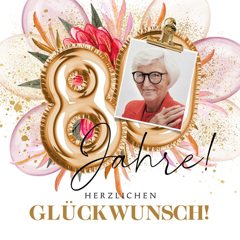 Stilvolle Spruch Zum 80 Geburtstag Karte Fotos