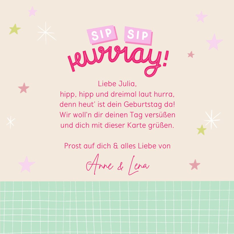 Geburtstagskarte fröhliches Cocktailglas | Send a Smile
