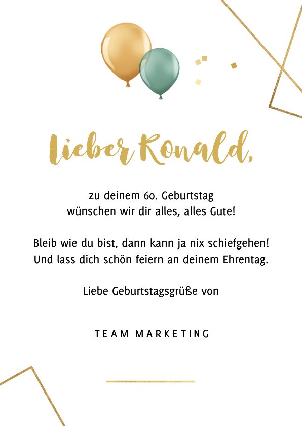 Geburtstagskarte geschäftlich Foto | Send a Smile