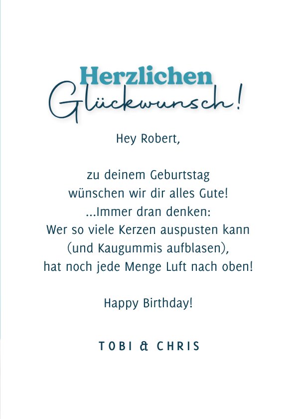 Geburtstagskarte Mann mit Kaugummi'Old | Send a Smile