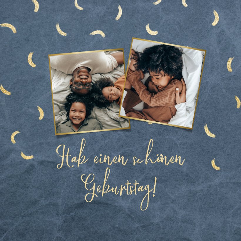 Glückwunschkarte goldenes Konfetti und | Send a Smile