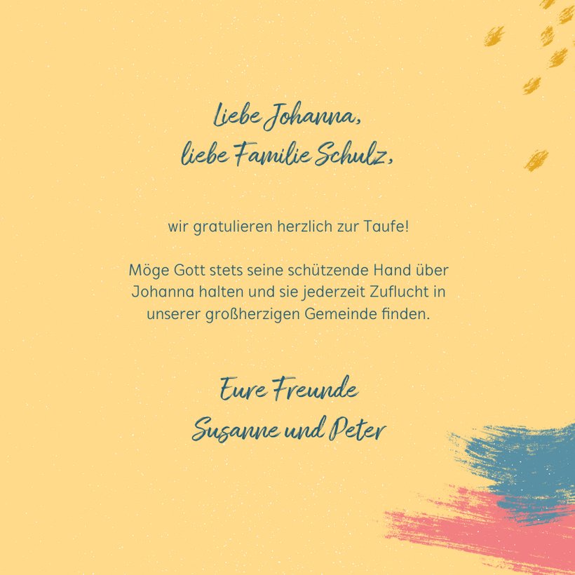 Glückwunschkarte zur Taufe mit Lettering | Send a Smile