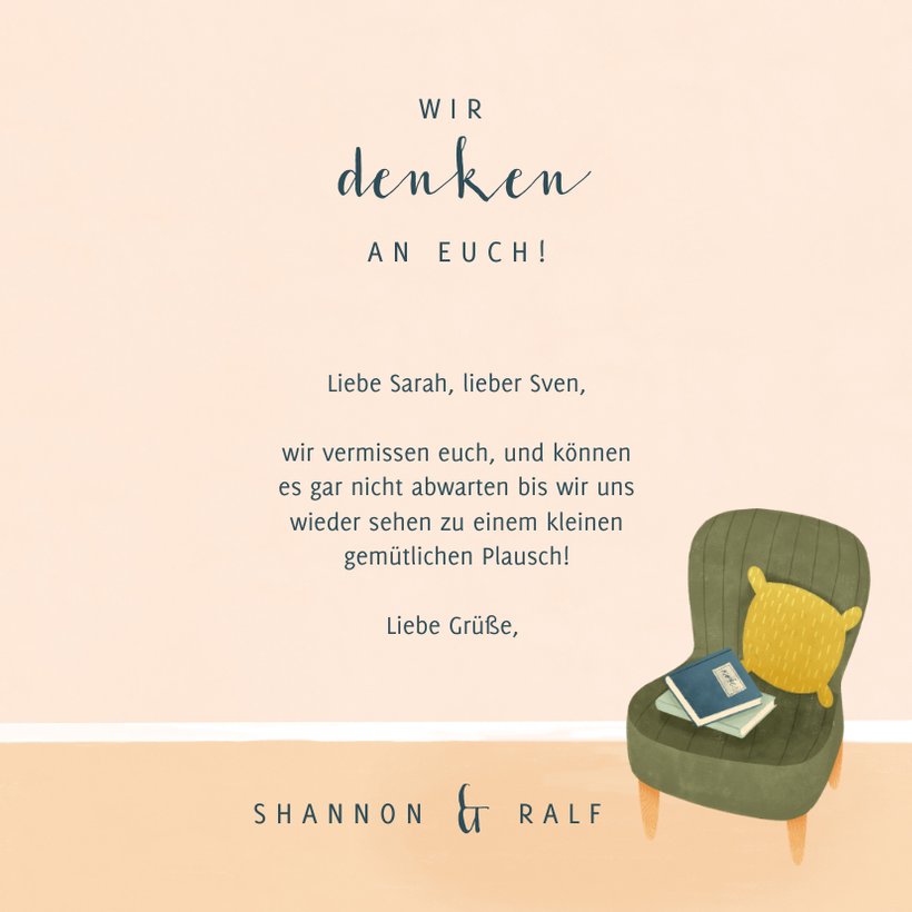 Grußkarte'wir denken an dich' Katze auf | Send a Smile