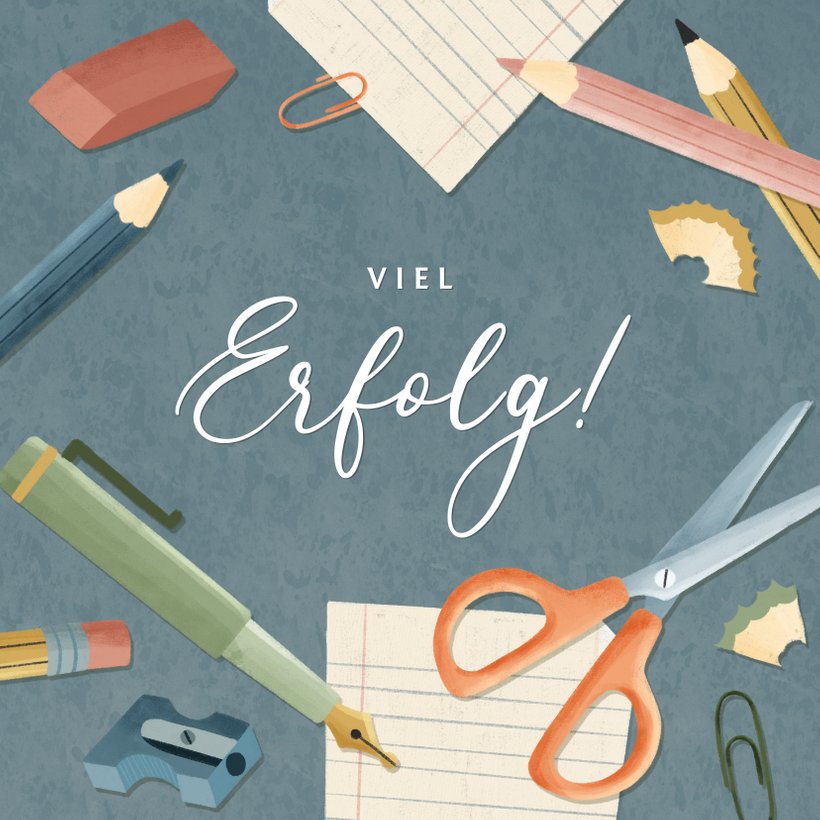 Karte Viel Erfolg Schreibtisch - Grußkarten | Send a Smile