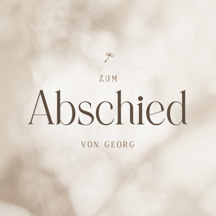 Karte'Zum Abschied' Beileidsbekundung | Send a Smile