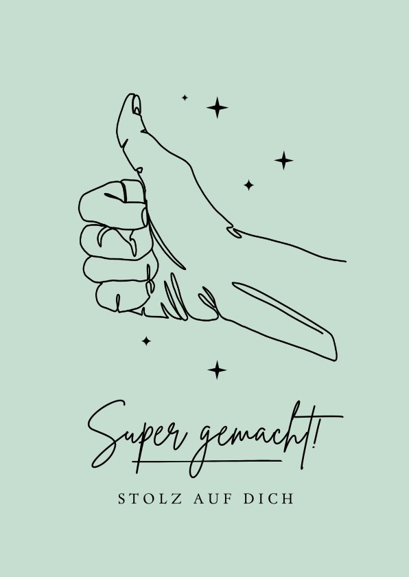 Komplimentkarte Daumen hoch - Grußkarten | Send a Smile