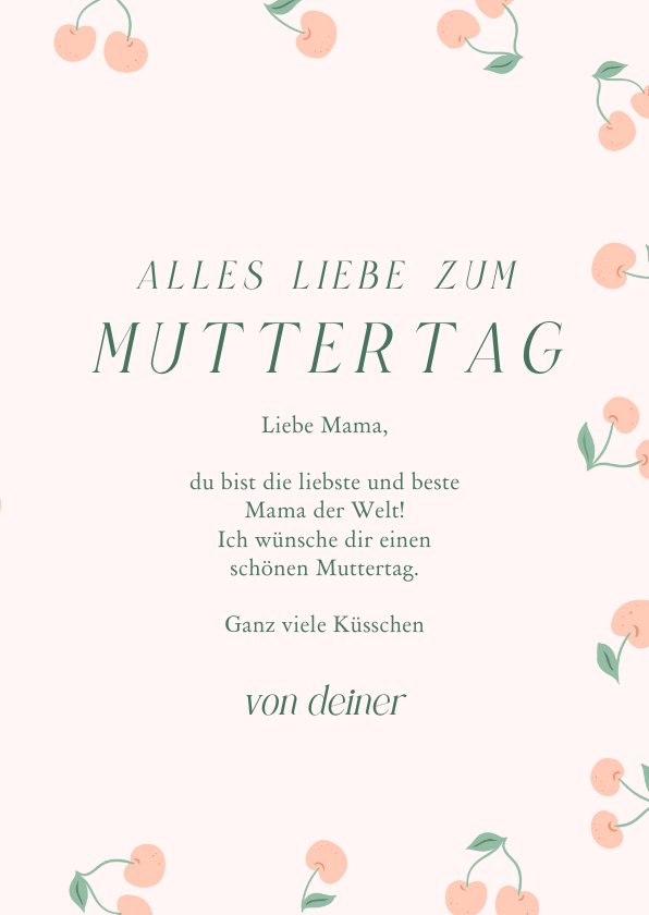 Muttertagskarte Kirschen& Foto | Send a Smile
