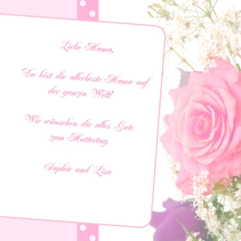 Muttertagskarte mit Foto und Rose | Send a Smile