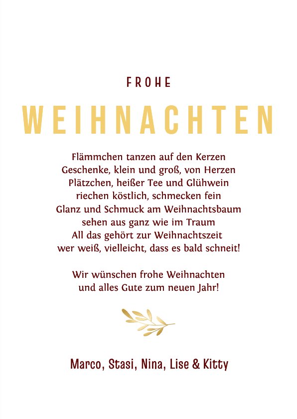 Mit Weihnachtlichen Grüßen