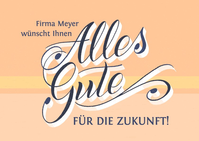 Abschiedskarte mit Hand-Lettering"Alles Gute | Send a Smile