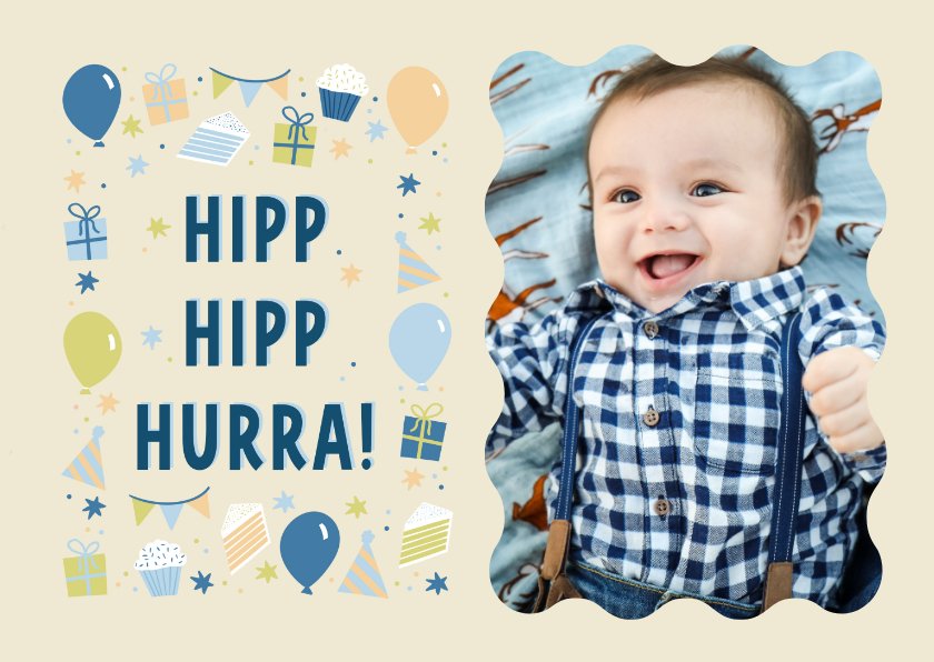 Geburtstagskarte Kind'Hipp hipp hurra' Junge | Send a Smile