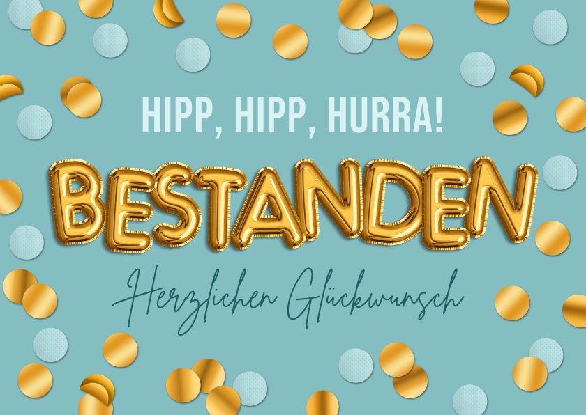 Konfetti-Glückwunschkarte Prüfung bestanden | Send a Smile