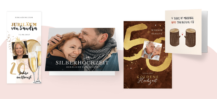 Schöne Jubiläumskarte selbst gestalten | Send a Smile