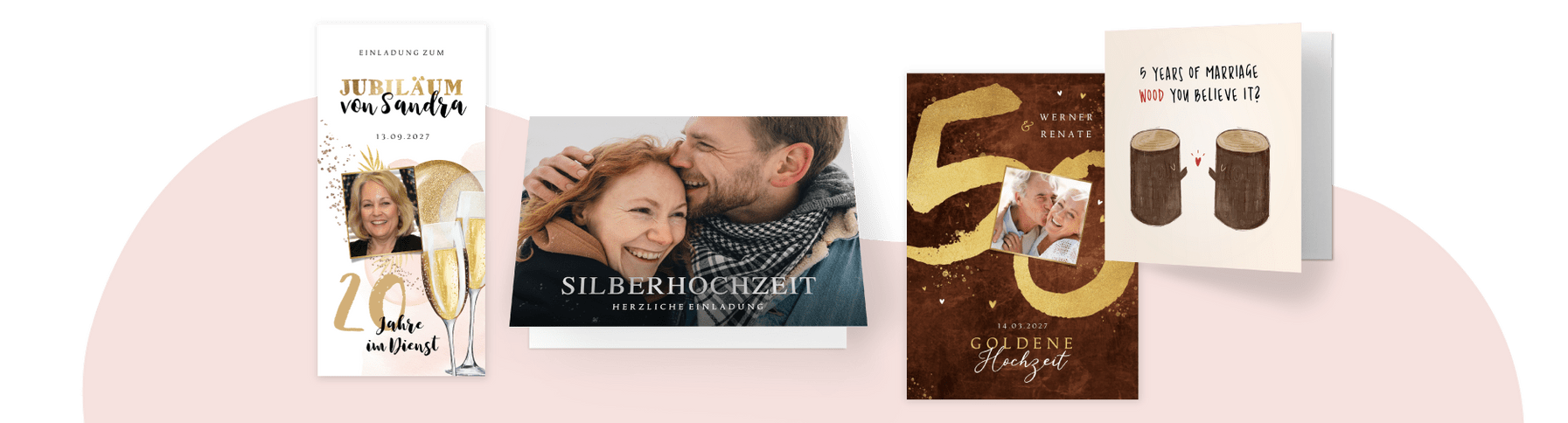 Schöne Jubiläumskarte selbst gestalten | Send a Smile