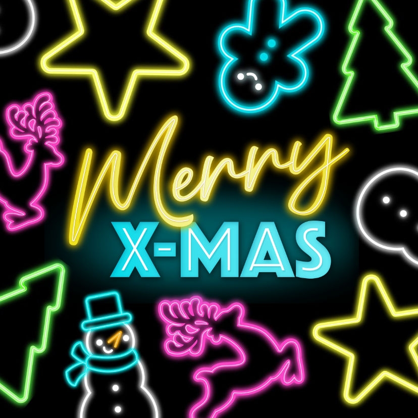 Dekofliese Neonlicht'Merry x-mas' Weihnachten | Send a Smile
